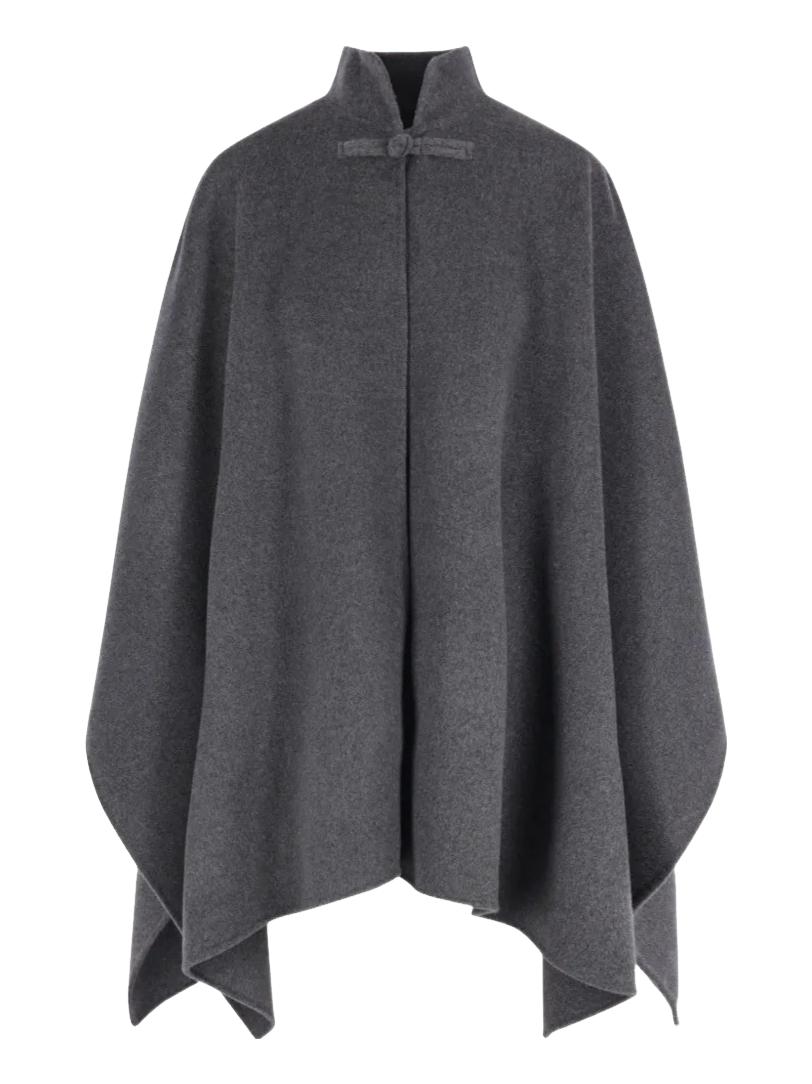 RÓHE Róhe Stand-Collar Cape with Chinese Knotted Closures